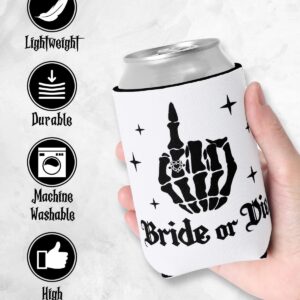 12-Pack Bride or Die Bachelorette Party Can Sleeves Till Death Beverage Sleeves Favor for Gothic Halloween Bridal Shower Party Supplies 1950s Rock and Roll Party Decorations