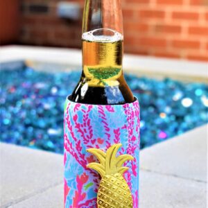 6-Pack Slim Can Neoprene Insulators in Cute Floral Patterns and Pineapple Bottle Opener| Perfect for Insulator for 12oz Tall Drinks Like White Claw, Truly, Red Bull, Spiked Seltzer, Michelob Ultra!