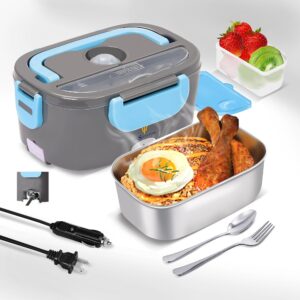 OTTSIGNATURE Electric Lunch Box Food Heater - 60W Portable Food Warmer for On-the-Go - Heated Lunch Boxes for Adults, Portable Oven 12V Car Food Warmer, Kitchen Small Appliances, Meal Prep Containers