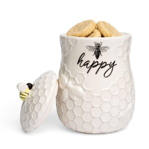 Young's Inc. Ceramic Bee Cookie Jar - 5" W x 5" D x 7" H - Cookie Jars for Kitchen Counter - Tea Canister