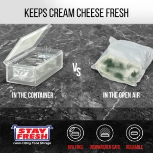 Stay Fresh Cream Cheese Container For Fridge Clear Plastic for Cream Cheese, Dishwasher Safe, BPA Free — Cheese Dish for your Pantry, Counter, Refrigerator