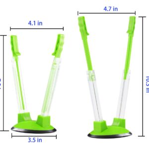 Staont Adjustable Baggy Rack, No-hands Food Storage Holders For Food Prep Bag, plastic Freezer Bag, Clip-Ideal Kitchen Gadget (Green, 2pcs)