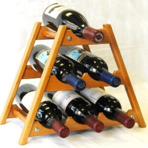 sfDisplay.com, Factory Direct Display Cases Wine Rack Wood -6 Bottles Hardwood Stand -Black