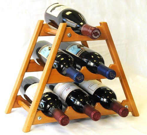 sfDisplay.com, Factory Direct Display Cases Wine Rack Wood -6 Bottles Hardwood Stand -Black