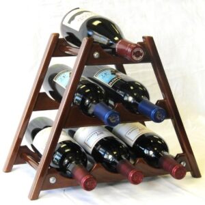 sfDisplay.com, Factory Direct Display Cases Wine Rack Wood -6 Bottles Hardwood Stand -Black