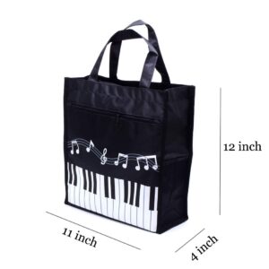 COCOMK Piano Keys Handbag Reusable Grocery Bag Shoulder Shopping Bag Tote Bag for Music Teacher Girls Gift Bag X-Large