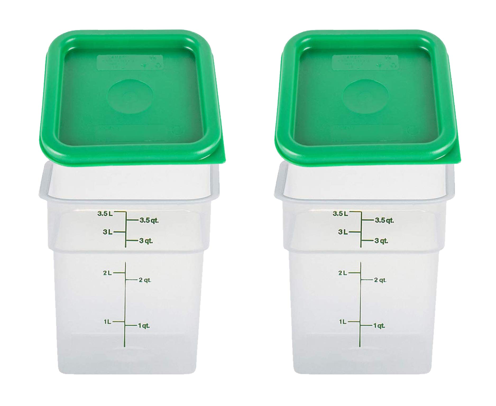 Cambro 4SFSPP190 4 Qt. Translucent Container with SFC2452 Kelly Green Lid, 4Quart, pack of 2