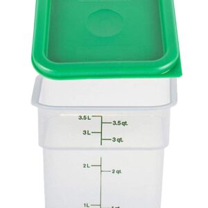 Cambro 4SFSPP190 4 Qt. Translucent Container with SFC2452 Kelly Green Lid, 4Quart, pack of 2