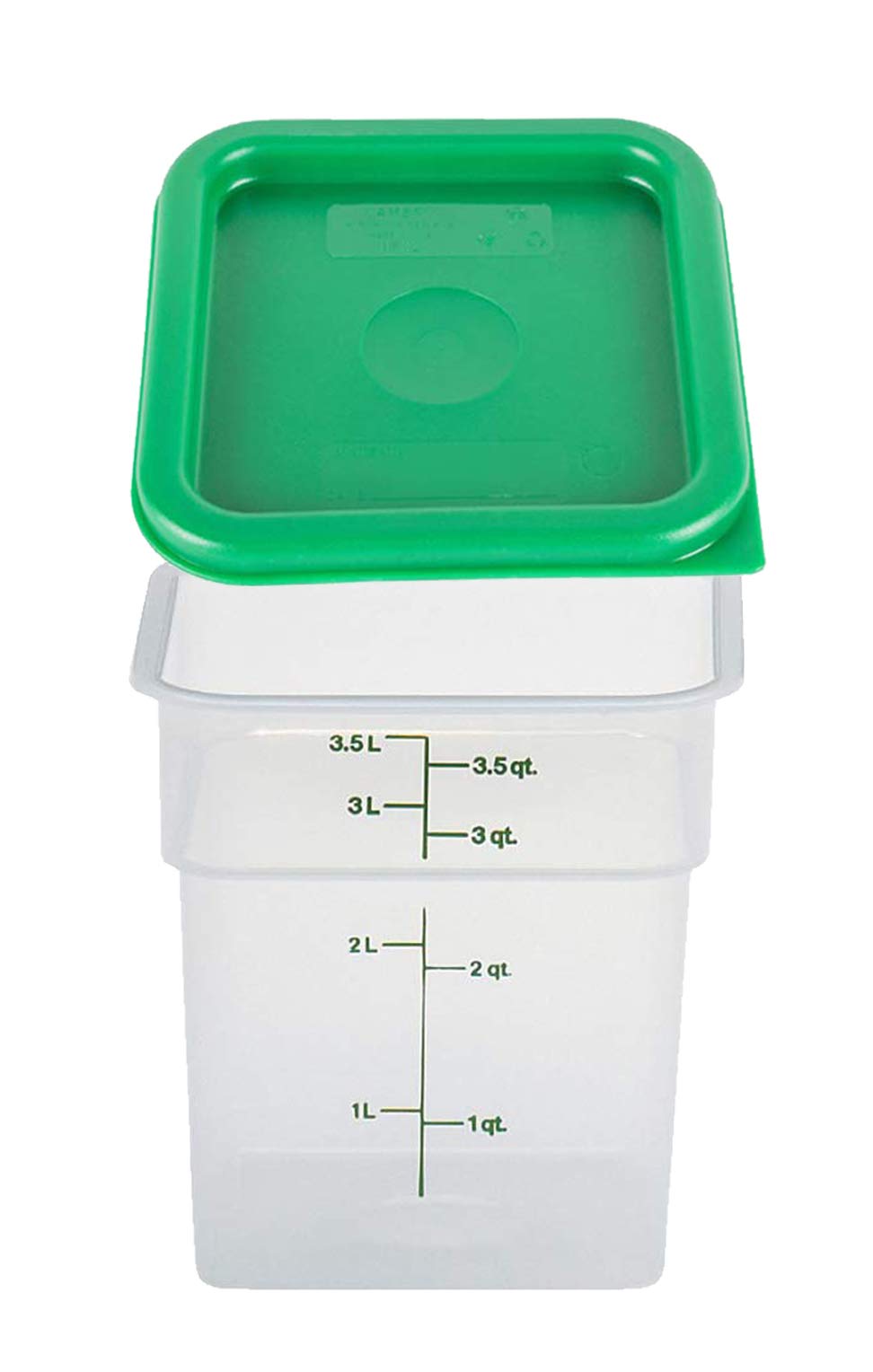 Cambro 4SFSPP190 4 Qt. Translucent Container with SFC2452 Kelly Green Lid, 4Quart, pack of 2