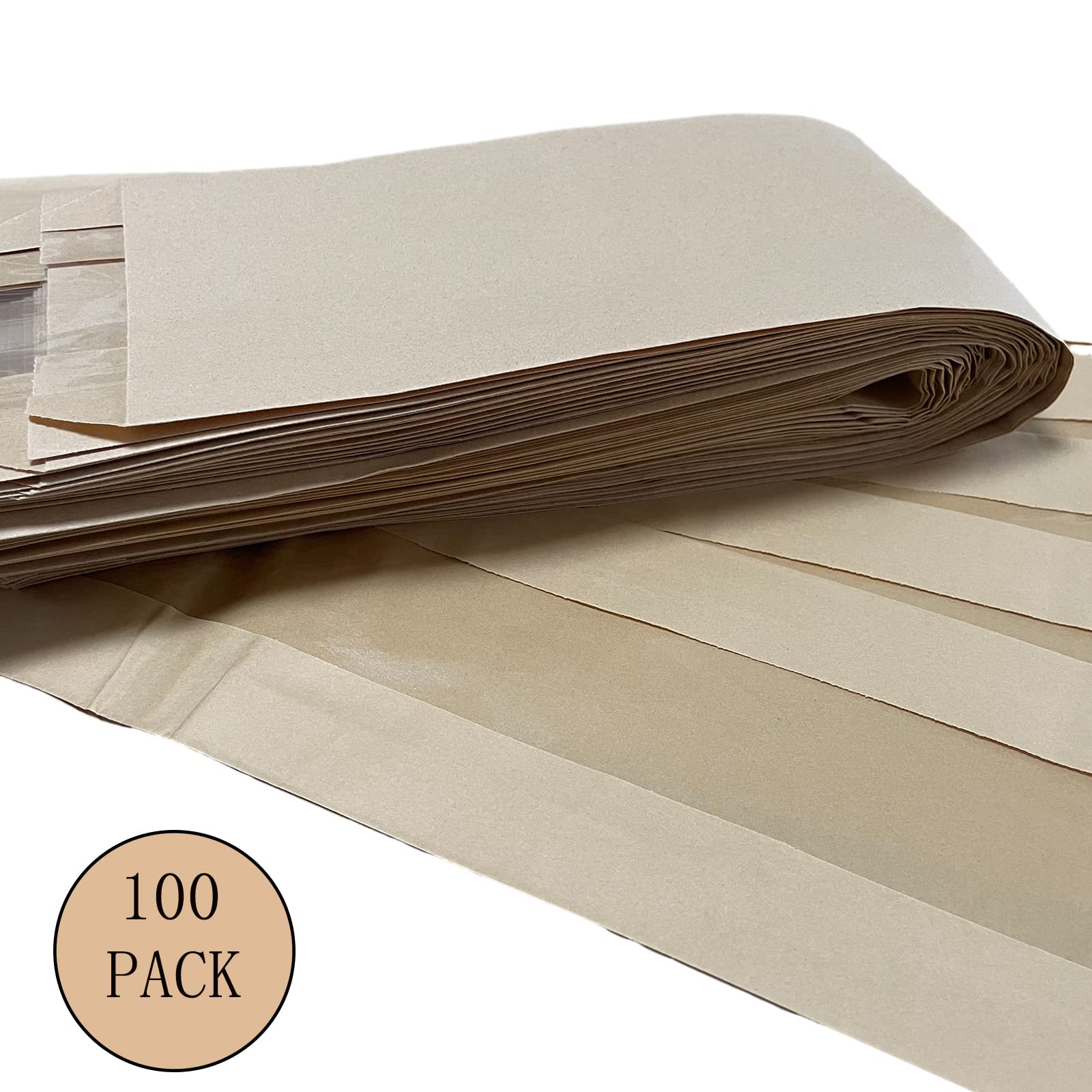 Bewinnd 100 Pack Baguette Bags,Kraft Paper Bread Bags for Homemade Bread, Long French Bread Bags with Clear Front Window(23.5 x 4.3 x 1.6 Inch)