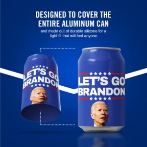 Beersy Silicone Sleeve Beer Can Cover - Insulated Can Sleeve - Novelty Disguise for Outdoor Events, Golf, Parties, Concerts,Tailgates - Hide a Beer To Look Like Soda, Fits 12 oz Cans (Lets Go Brandon)