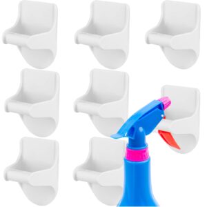 8 pcs spray bottle holder wall mount, adhesive spray bottle hanger for cabinet to create storage space suitable for many surfaces