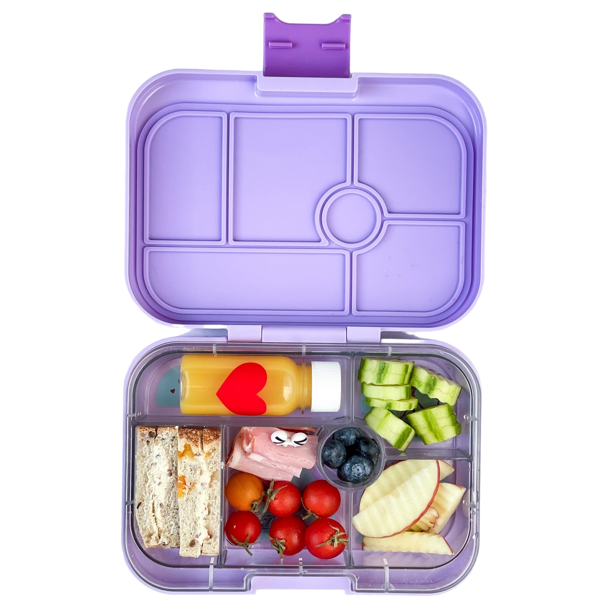 Yumbox Original - Leakproof Bento Lunch box for Kids (2-7 Years) with 5 Compartments, Easy-Open Latch, Optimal Portion Sizes & Removeable Paris Themed Tray (Lulu Purple)