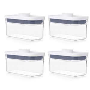 oxo good grips pop container - airtight food storage - 0.4 qt rectangle (set of 4) for baking soda and more