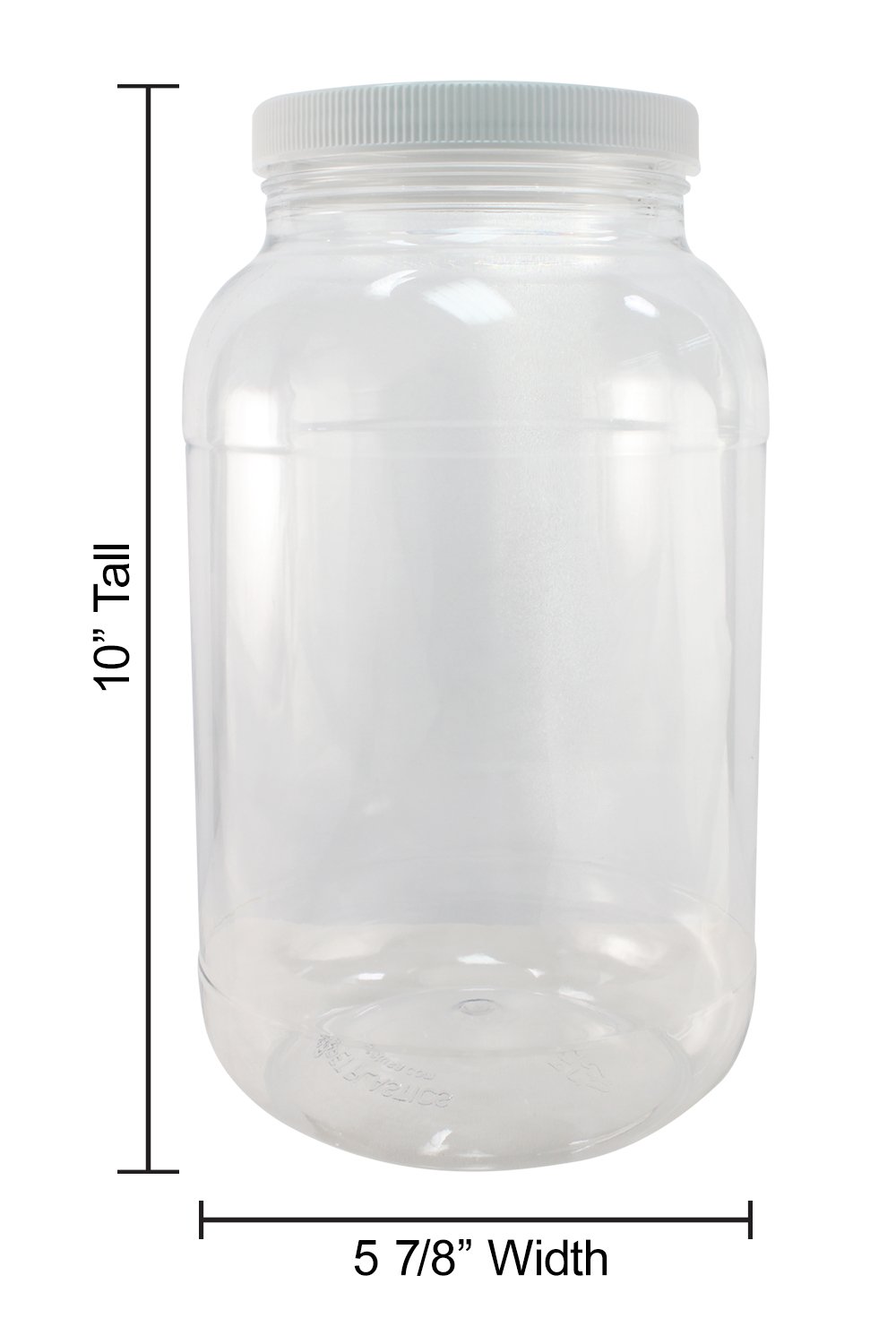 Pinnacle Mercantile 1 Gallon Plastic Jars with Screw on Lined Lids 2 Pack Wide Mouth Food StorageContainers