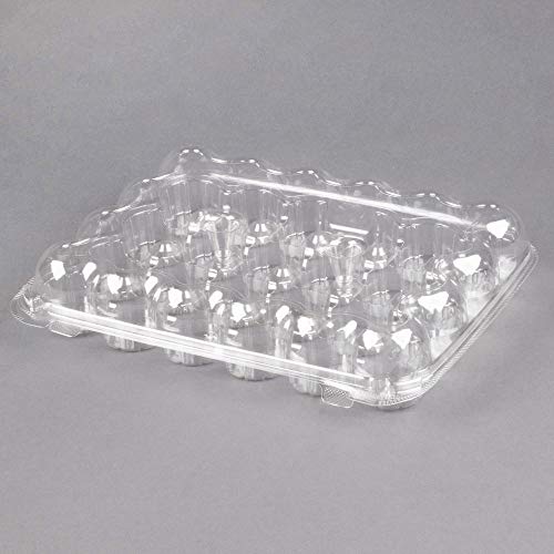 5 Cupcake Containers Plastic Disposable | Clear Mini Cupcake Boxes 24 Compartment Cupcake Holders Disposable Cupcake Carrier | 2 Dozen Cupcake Trays | Durable Cup Cake Muffin Packaging Transporter