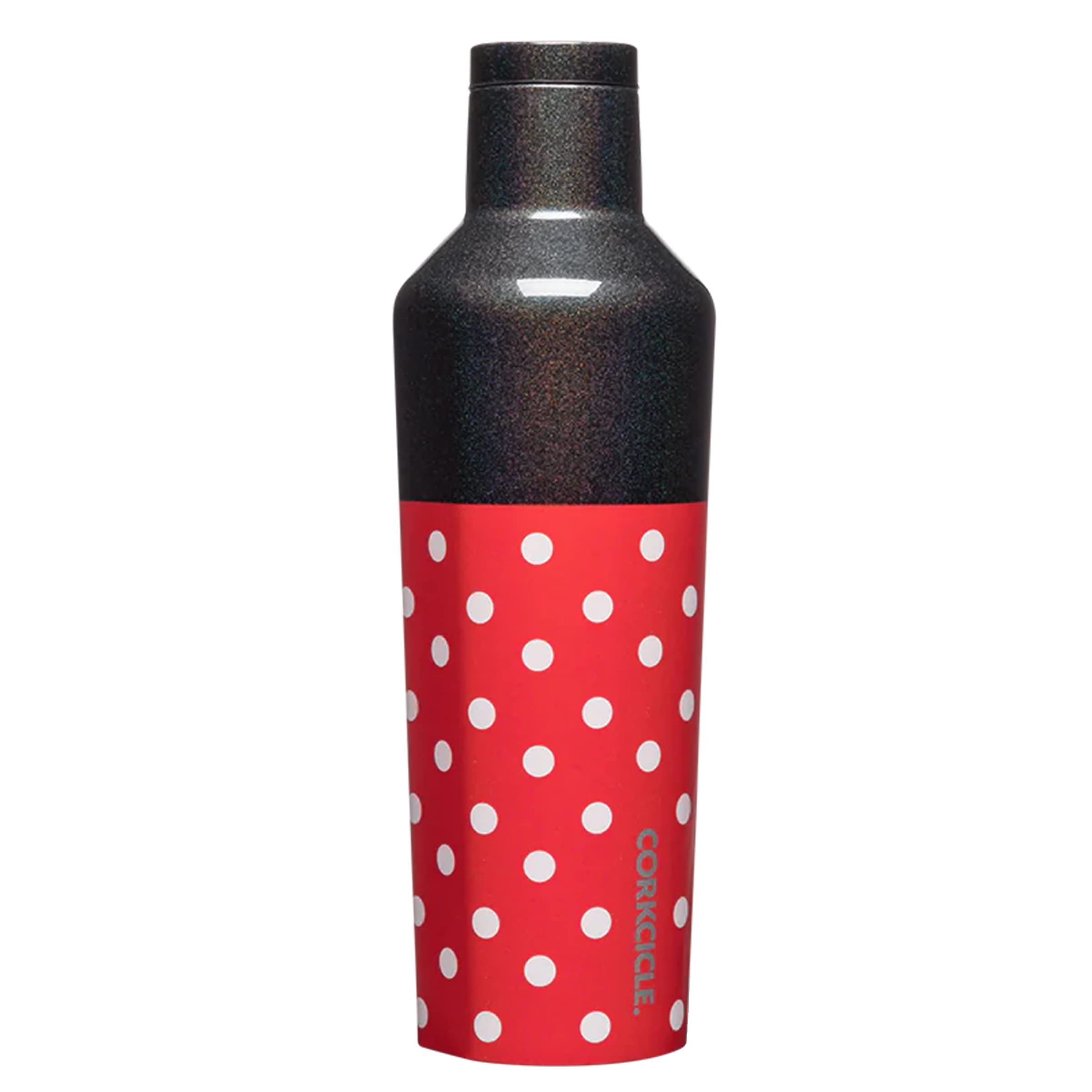 Corkcicle Disney Minnie Insulated Canteen Travel Water Bottle, Triple Insulated with Easy Grip, Keeps Beverages Cold for 25 Hours or Warm for 12 Hours, 16 oz, Polka Dot Red