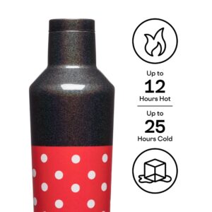 Corkcicle Disney Minnie Insulated Canteen Travel Water Bottle, Triple Insulated with Easy Grip, Keeps Beverages Cold for 25 Hours or Warm for 12 Hours, 16 oz, Polka Dot Red