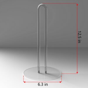 Acrylic Paper Towel Holder Countertop, Premium Clear Kitchen Paper Towel Stand Holder for Kitchen Organization and Storage, Paper Towel Holders for Standard and Large Size Rolls