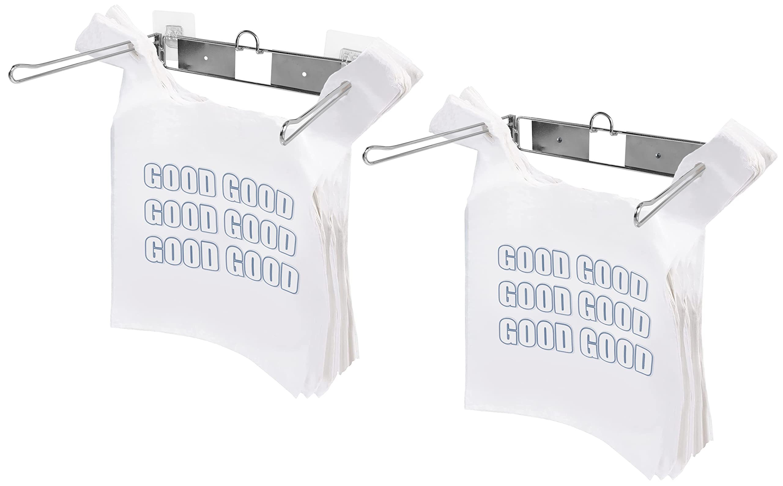 2 Pack T-Shirt Bag Rack，Store Bagging Stand，T-Shirt Bags Holder Wall Mount Plastic Grocery Bag Holder/Dispenser, Plastic Bag Holder for T Shirt Bags, Hanging Bag Holder for Supermarket,Farmers Market