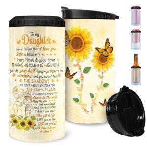 Daughter Can Cooler - Sunflower To My Daughter Can Cooler From Mom - Birthday Gifts For Daughter From Mom - Gift for Daughter on Mother's Day, Christmas, Birthday