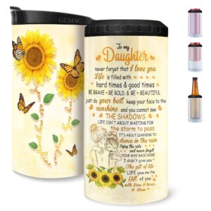 Daughter Can Cooler - Sunflower To My Daughter Can Cooler From Mom - Birthday Gifts For Daughter From Mom - Gift for Daughter on Mother's Day, Christmas, Birthday