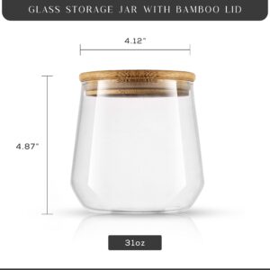 JoyJolt Cookie Jar. 1 Large Glass Jars With Bamboo Lids Set. For Kitchen Counter, Rice Jar, Candy Jar, Flour and Sugar Containers Canisters, 31-OZ Big Glass Jar with Lid, Airtight Glass Storage