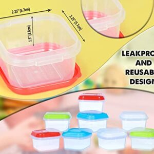 ARSUK 4 oz Small Containers with lids Clear Jars, Freezer Storage Plastic Containers for Travel, Kitchen Food Storage, Soups, Snacks, Candy, Screw, Arts and Crafts, Condiment, Reusable BPA-Free