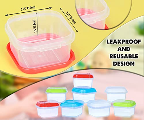 ARSUK 4 oz Small Containers with lids Clear Jars, Freezer Storage Plastic Containers for Travel, Kitchen Food Storage, Soups, Snacks, Candy, Screw, Arts and Crafts, Condiment, Reusable BPA-Free