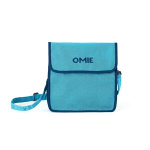 omiebox lunch bag - washable, foldable, durable, waterresistant fabric with interior pocket and external bottle holder.