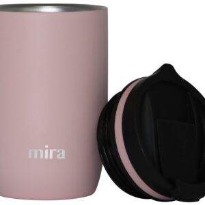 MIRA Coffee Travel Mug Insulated Stainless Steel Thermos Cup, Explorer, Screw Lid, 12oz (350 ml) Tumbler, Taffy Pink