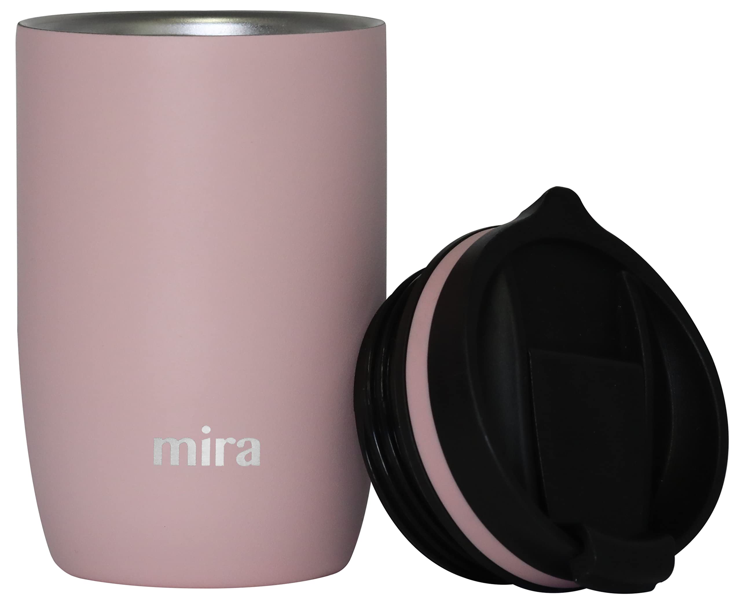 MIRA Coffee Travel Mug Insulated Stainless Steel Thermos Cup, Explorer, Screw Lid, 12oz (350 ml) Tumbler, Taffy Pink