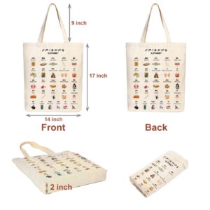 PuGez Friends Alphabet Tote Bag Friends TV Show Merchandise Friends Fans Gifts Kitchen Bag