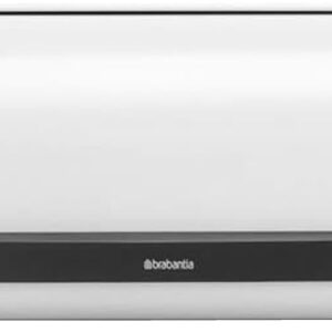 Brabantia Roll Top Bread Box (Fresh White) Large Front Opening Flat Top Bread Box, Fits 2 Loaves, Ideal for Kitchen Counter