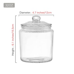 Millennium Crystals Glass Kitchen Canister Storage Jar, Set of 3 (32 OZ)