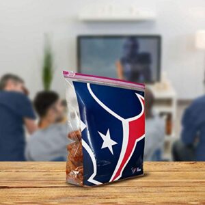 Ziploc Slider Storage Gallon Bag, Great for grab-and-go snacking, tailgating or homegating, 20 Count- NFL Houston Texans