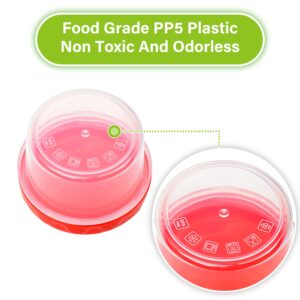 EONJOE Reusable 4oz Small Plastic Containers with Lids, Bpa Free Food Snacks Storage Jars Salad Dressing Sauce Condiment Jello Shot Cups