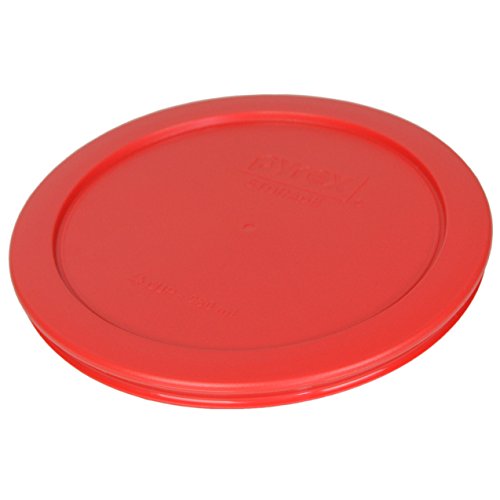 Pyrex 7201-PC 4 Cup Red Round Plastic Storage Lid, Made in USA - 6 Pack