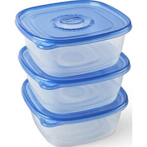 glad food storage containers - family sized container - 104 ounces - 3 containers