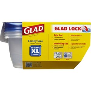 Glad Food Storage Containers - Family Sized Container - 104 Ounces - 3 Containers