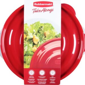 Rubbermaid TakeAlongs Serving Bowl Food Storage Containers, 15.7 Cup, Tint Chili, 2 Count