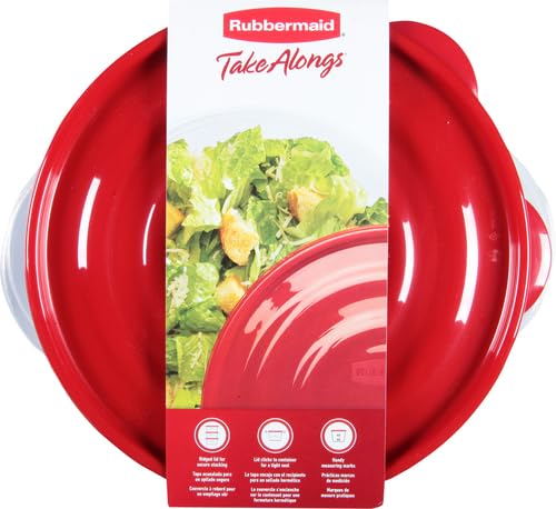 Rubbermaid TakeAlongs Serving Bowl Food Storage Containers, 15.7 Cup, Tint Chili, 2 Count