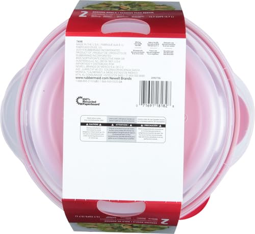 Rubbermaid TakeAlongs Serving Bowl Food Storage Containers, 15.7 Cup, Tint Chili, 2 Count