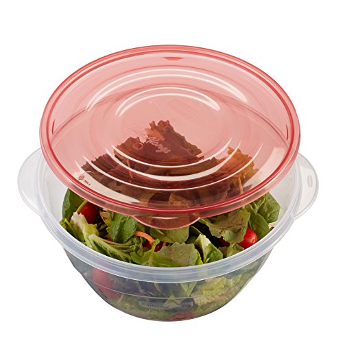 Rubbermaid TakeAlongs Serving Bowl Food Storage Containers, 15.7 Cup, Tint Chili, 2 Count