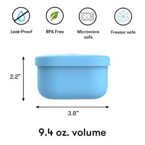 OmieBox Silicone Leakproof Snack Containers To Go, Food Storage Containers with Lid, School Lunch Bento Container - BPA Free, Airtight, Dishwasher and Freezer Safe, Oven Safe - 9.4 ounces