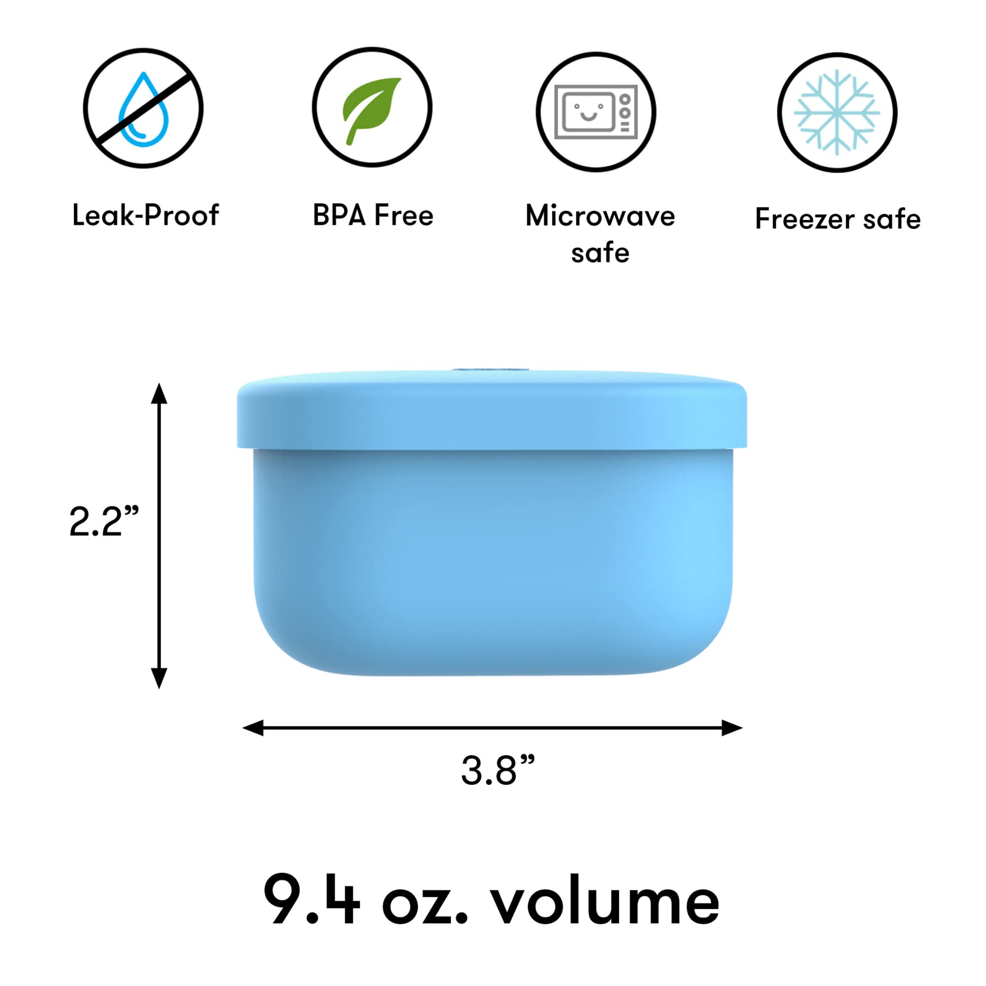 OmieBox Silicone Leakproof Snack Containers To Go, Food Storage Containers with Lid, School Lunch Bento Container - BPA Free, Airtight, Dishwasher and Freezer Safe, Oven Safe - 9.4 ounces