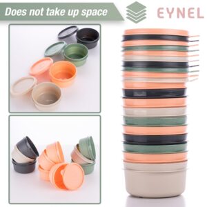 EYNEL Set of 12 Small Round 9 oz Deli Containers with Lids, Airtight Leakproof Reusable Food Storage, Plastic To Go Bento Box, Mini Lunch Box, Snack Storage Bowl, for Kitchen, Picnic (12)