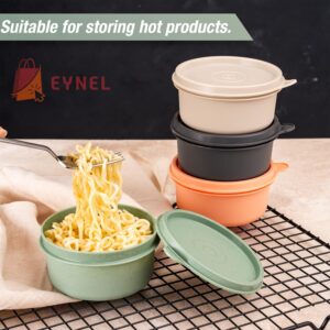 EYNEL Set of 12 Small Round 9 oz Deli Containers with Lids, Airtight Leakproof Reusable Food Storage, Plastic To Go Bento Box, Mini Lunch Box, Snack Storage Bowl, for Kitchen, Picnic (12)