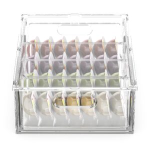 Refrigerator Storage Drawer for Bartesian Cocktail Pods, Stackable Bartesian Pods Holder for Fridge, Hold 32 Bartesian Cocktail Capsules, Refrigerator Organizer Bins Storage Container -Clear