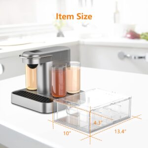 Refrigerator Storage Drawer for Bartesian Cocktail Pods, Stackable Bartesian Pods Holder for Fridge, Hold 32 Bartesian Cocktail Capsules, Refrigerator Organizer Bins Storage Container -Clear